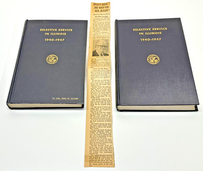 RARE VTG WWII Book Selective Service in Illinois 1940-1947 Hardcover ...