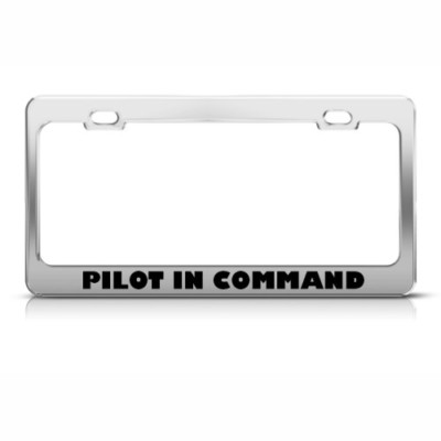Metal License Plate Frame Pilot in Command Metal Career Profession ...