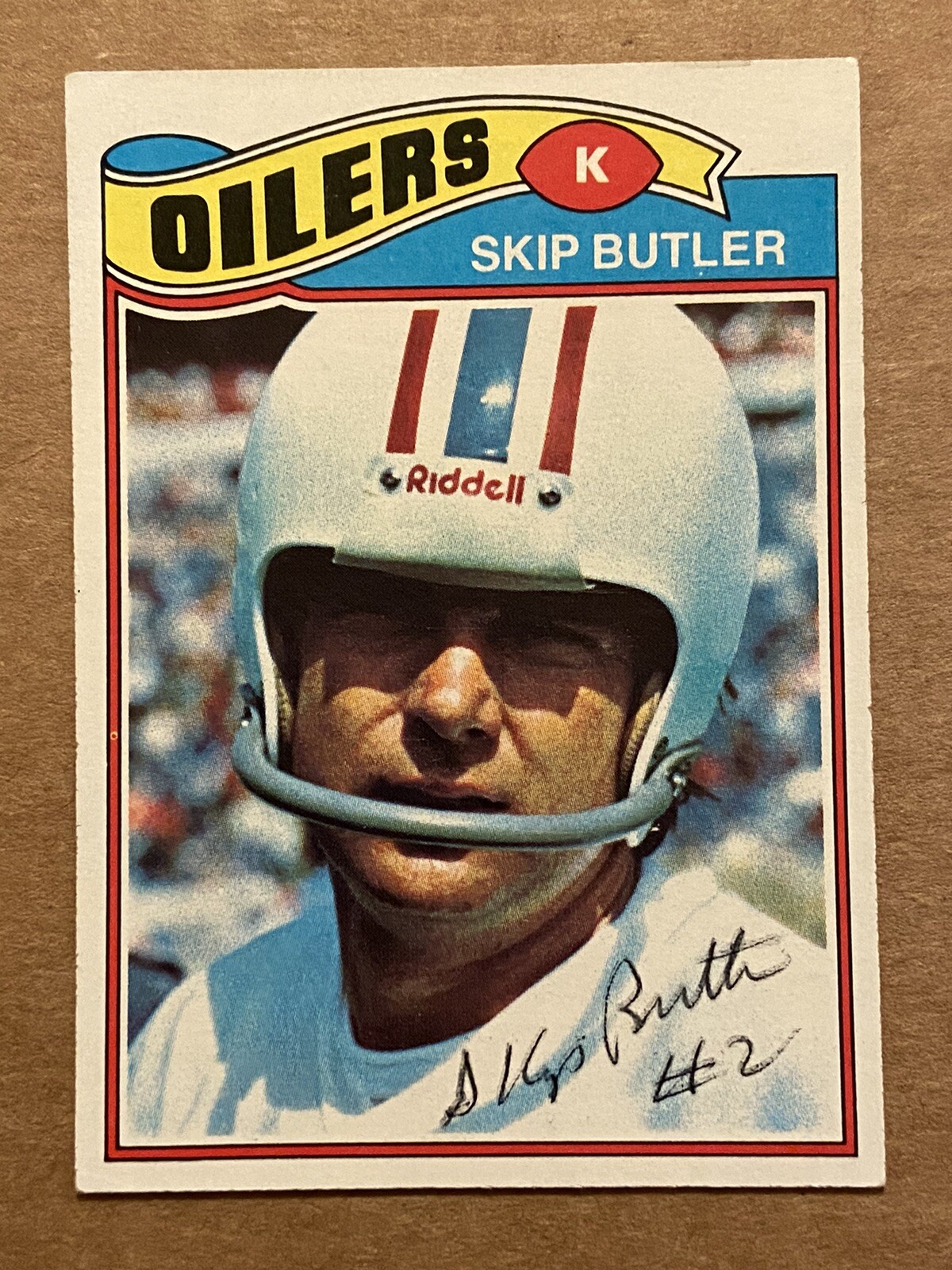 SKIP BUTLER Signed 1977 Topps #123 Houston Oilers Texas-Arlington ...