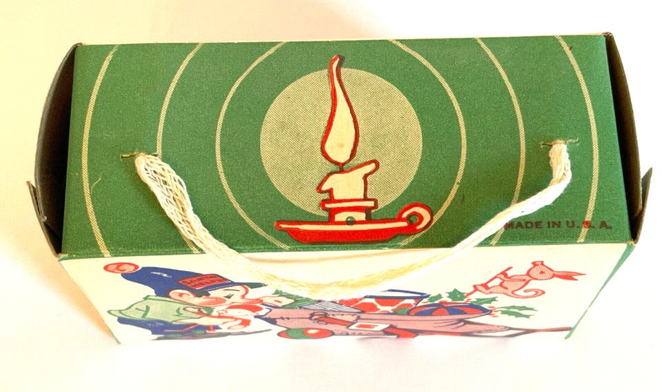 VINTAGE CHRISTMAS SANTA'S HELPERS GIVING TOY'S CANDY BOX. VINTAGE never ...