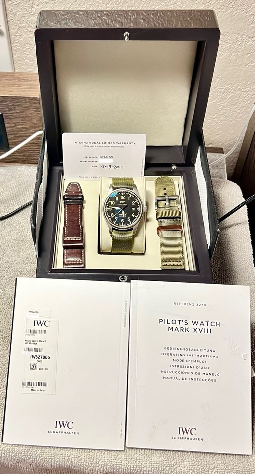 IWC Mark XVIII Heritage Titanium Pilot Mens Watch, 40mm, IW327006 ...