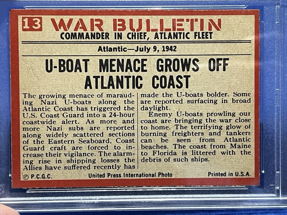 1965 Philadelphia War Bulletin WW2 PSA 9 Graded Non Sports Card #13 | eBay