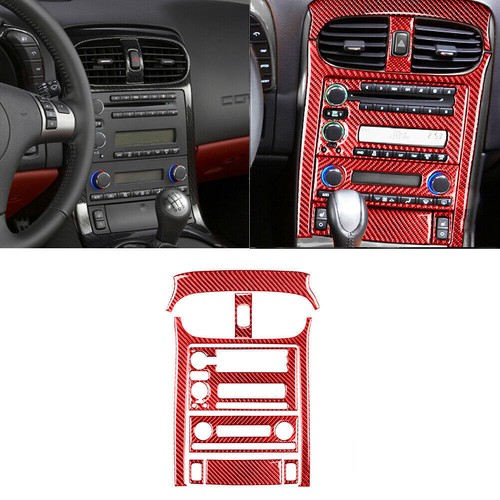 8Pcs For Chevrolet Corvette C6 Red Carbon Fiber Center Console Cover ...