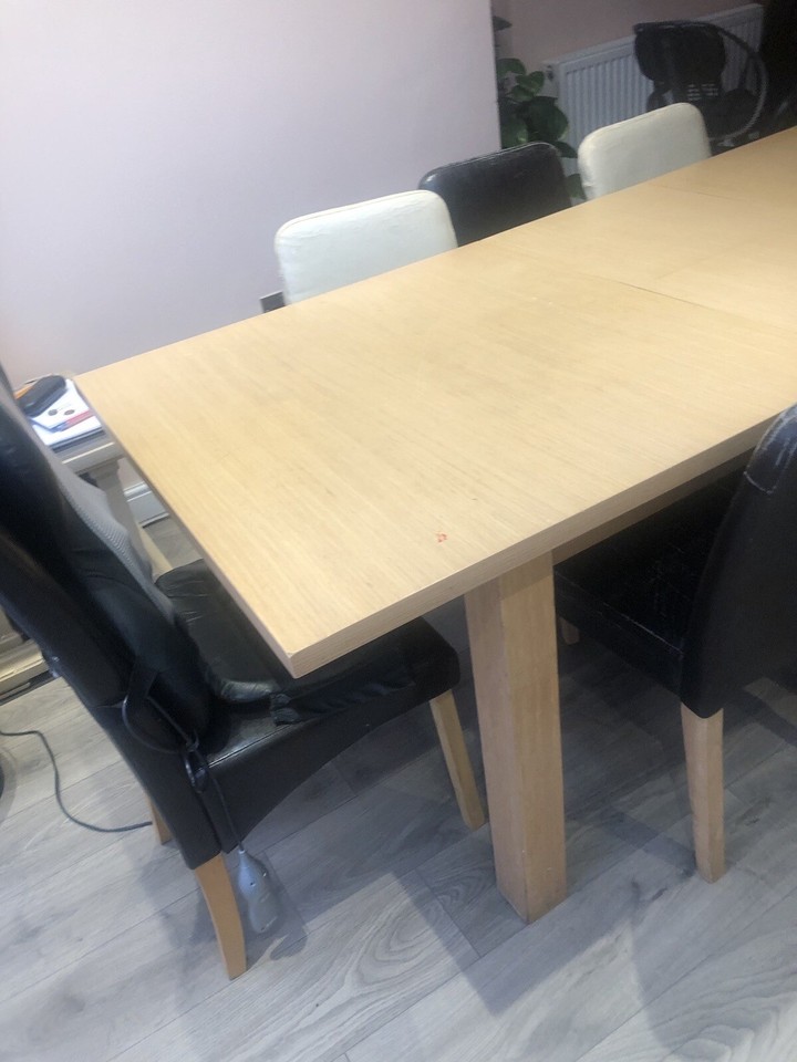 Extendable dining table and 8 chairs - pick up only | eBay UK