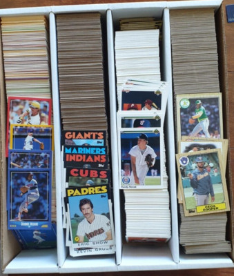 3000 ct BASEBALL CARD LOT 1986 TOPPS 1987 TOPPS 1990 UPPER DECK 1989 ...
