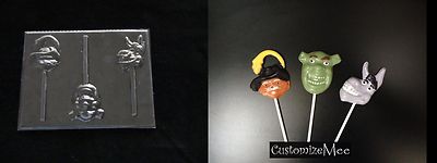 SHREK PUSS in BOOTS DONKEY Chocolate Candy Soap Lollipop Mold | eBay