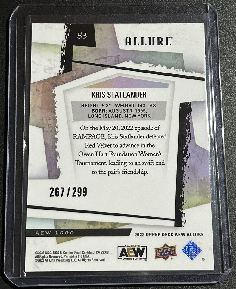 2022 AEW Allure AEW Logo #53 Kris Statlander /299 | eBay