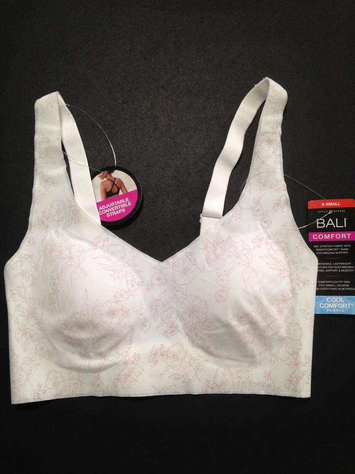 XS NWT Bali DF3496 Comfort Revolution Easylite Back Close Wireless Bra ...
