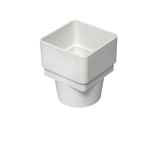White Square Guttering & Down Pipe - 114mm Square Line Gutter 65mm ...