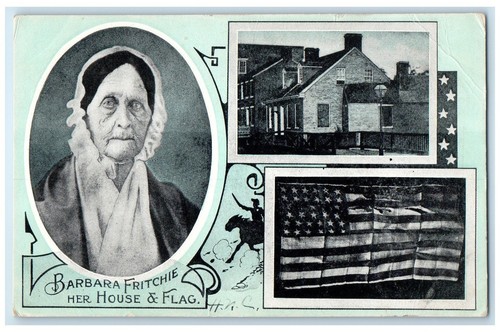 c1910's Barbara Fritchie House And Flag Frederick Maryland MD Unposted ...