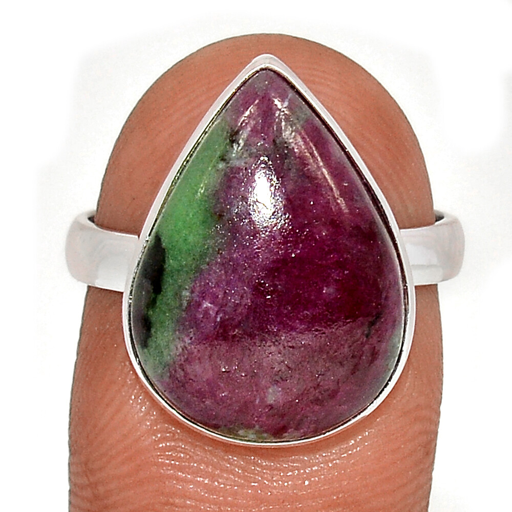 Natural African Ruby In Zoisite 925 Sterling Silver Ring Jewelry s.9 CR24608 | eBay