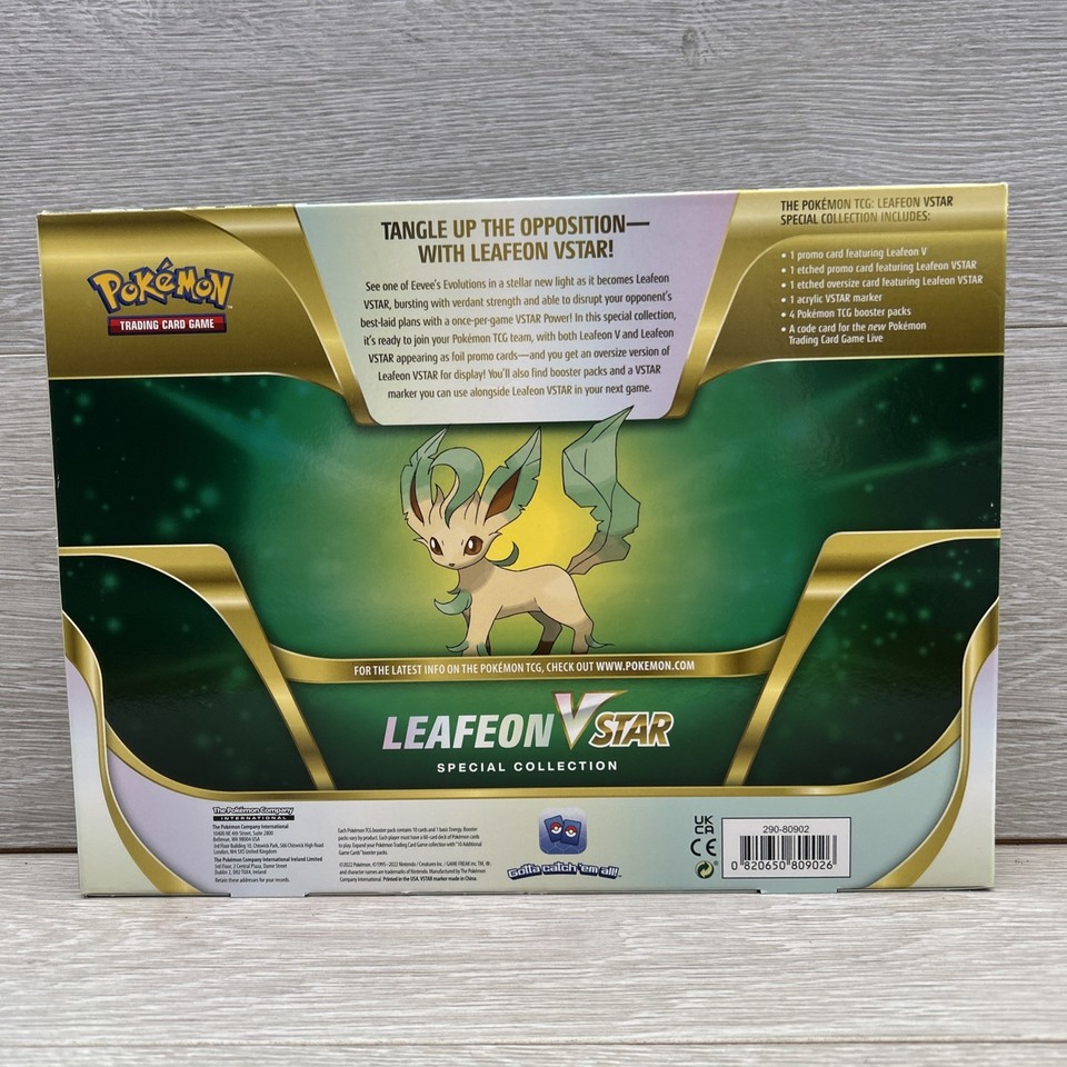 Pokemon TCG Leafeon Vstar Special Collection Box Sealed | eBay UK