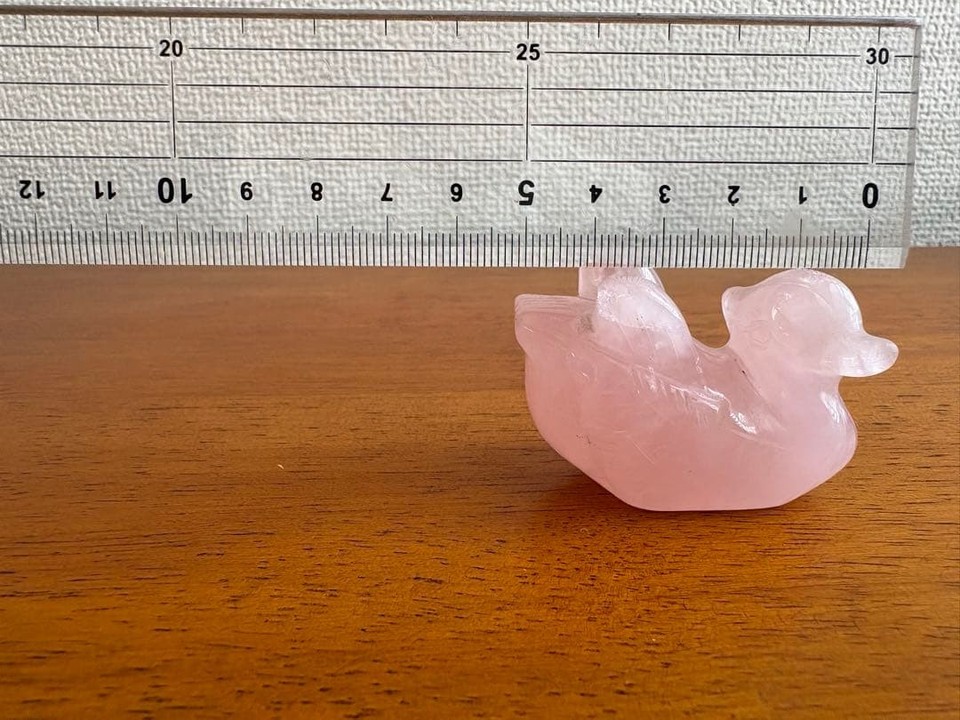 Natural Rose Quartz Mandarin Duck Figurine 67g Love & Relationship ...