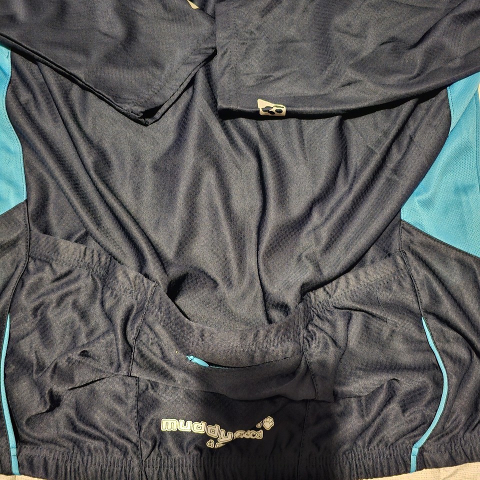 Muddy Fox Cycling Jersey Long Sleeves XL In Blue Used Good Condition ...