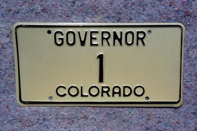 1960 - 1970 Colorado GOVERNOR License Plate Low Digit Number # 1 | eBay