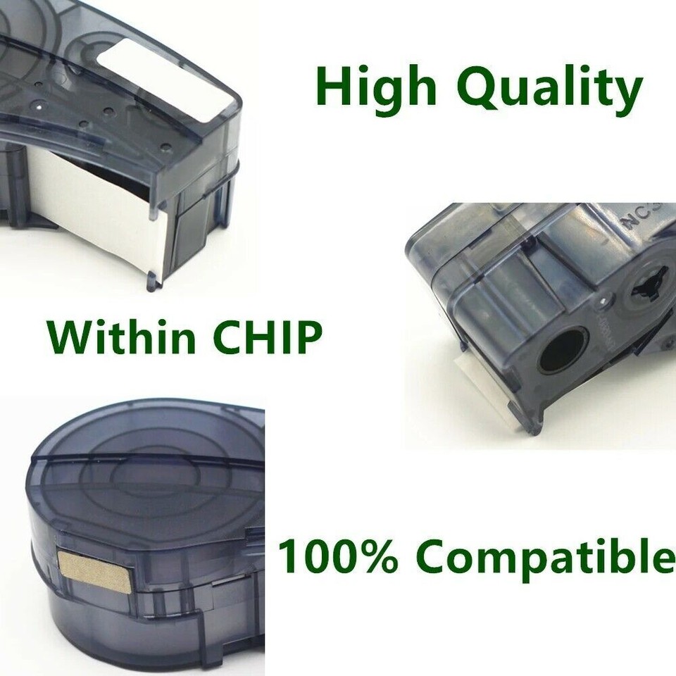 5pc for BRADY M21-500-499 Nylon Cloth Label Cartridge Black on White 1/ ...