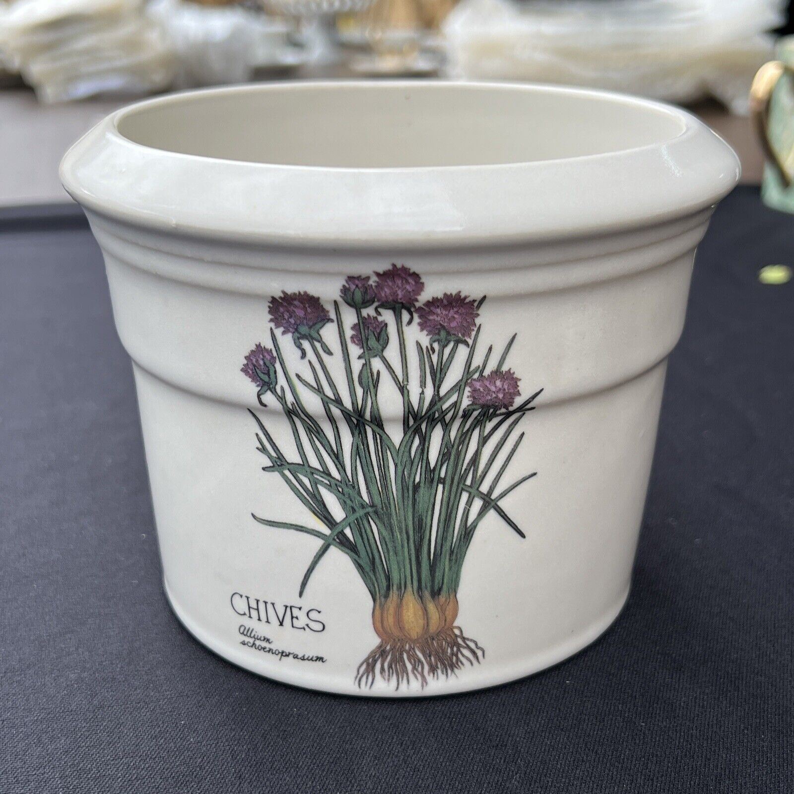 Zanesville Pottery Stoneware CHIVES Crock Flower Garden Pot OHIO 4 1/2 ...