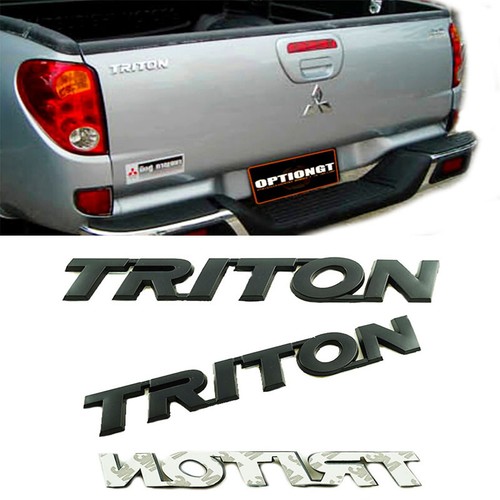 Triton black abs plastic logo emblem for mitsubishi triton size16.6x2 ...