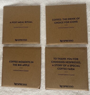 Nespresso Coffee Limited Edition Designer Coasters - Set of 4 (+ 3 ...