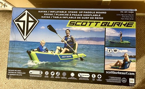 SCOTT BURKE 1654463 11" INFLATABLE STAND UP KAYAK with ACCESSORIES | eBay