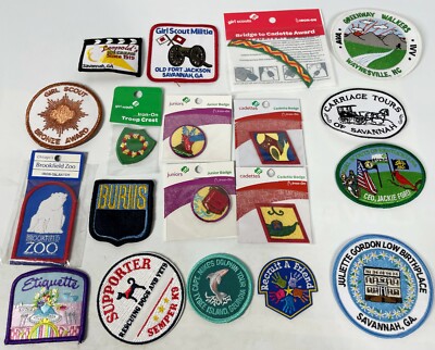 Girl Scouts GSA Savannah GA Iron & Sew On 19pc Patches Bronze Bridge ...