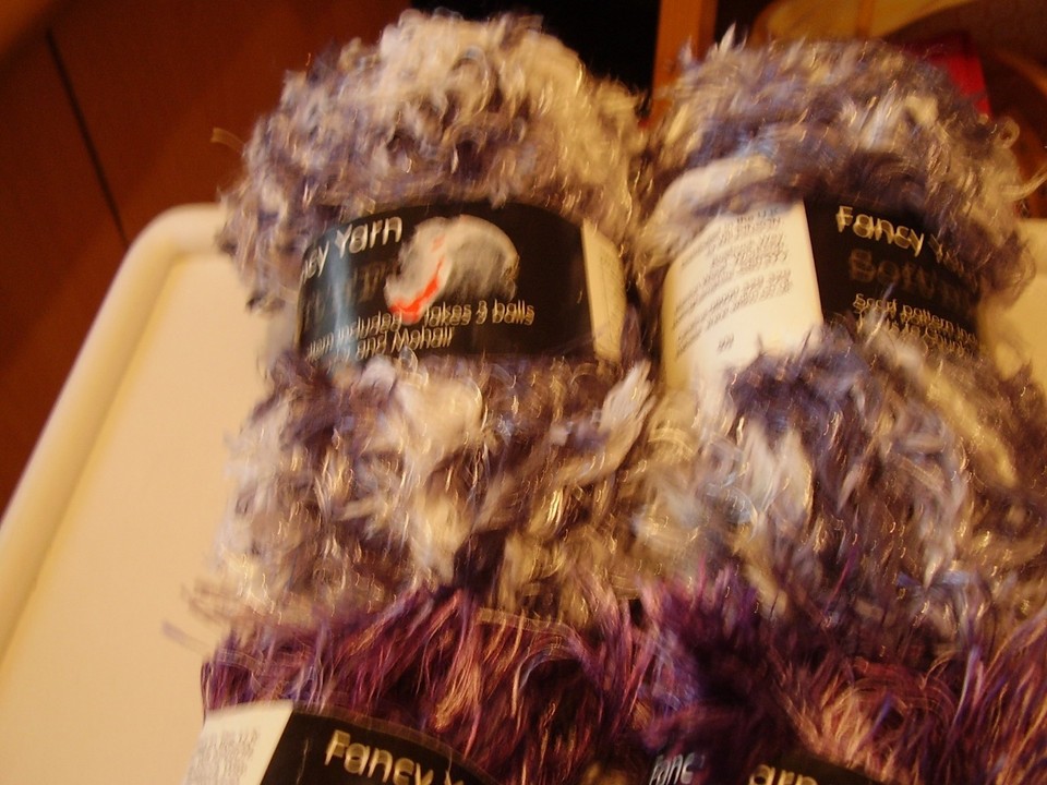 JobLot Of Various FANCY YARN Yarns ~ approximately 400gms ~FUR ~EYELASH ...