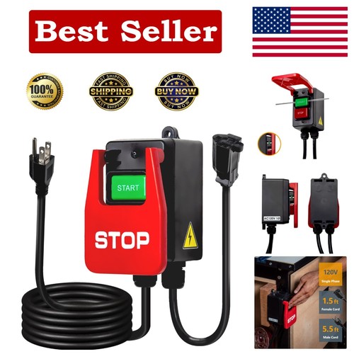 Safety Certified 120V Paddle Switch with Heavy-Duty Cords and Easy ...
