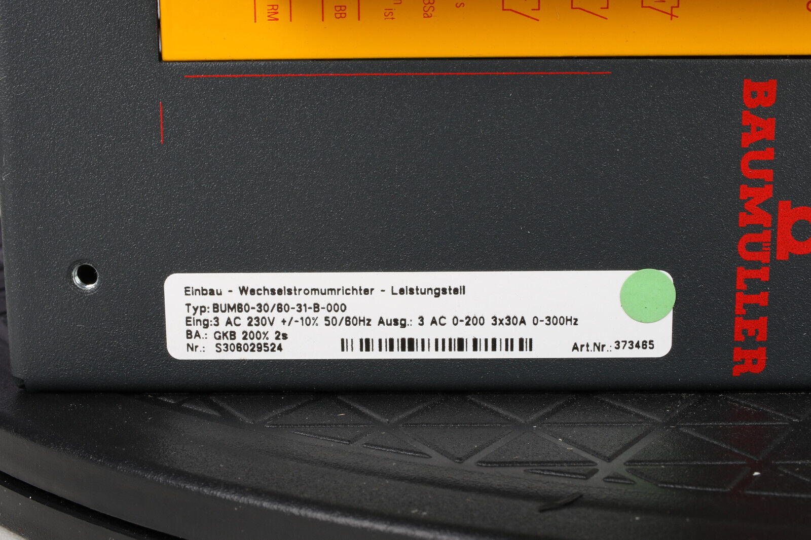 BAUMULLER BUM60-30/60-31-B-000 / BUM60-A-SM-0110-B (GREEN) (SERVO DRIVE ...