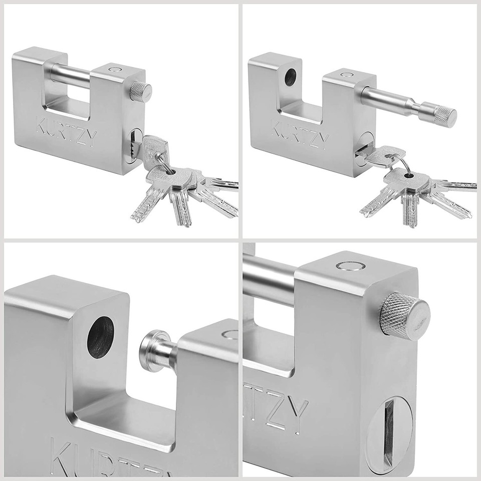 Heavy Duty Padlock Steel & 5 Keys Armoured Shutter Warehouse Container ...