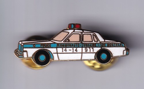 RARE PINS PIN'S .. POLICE UNIT OFFICER BADGE 911 AUTO CAR MONTREAL ...