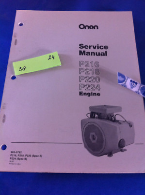 ONAN P216 P218 P220 P224 ENGINE SERVICE MANUAL CATALOG . | eBay