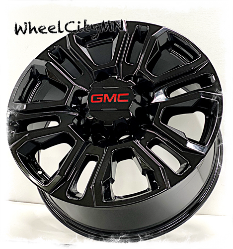 20" gloss black 2021 GMC Sierra Denali 2500 3500 OE replica wheels ...