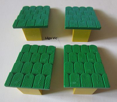 Lego 787c02 x4 Roof Support Slope Green Yellow Tuile Fabuland 3667 3668 ...