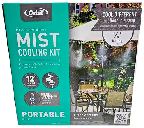 Orbit Mist Cooling Kit 1/4" Tubing 12' Portable Water Mist Awning ...