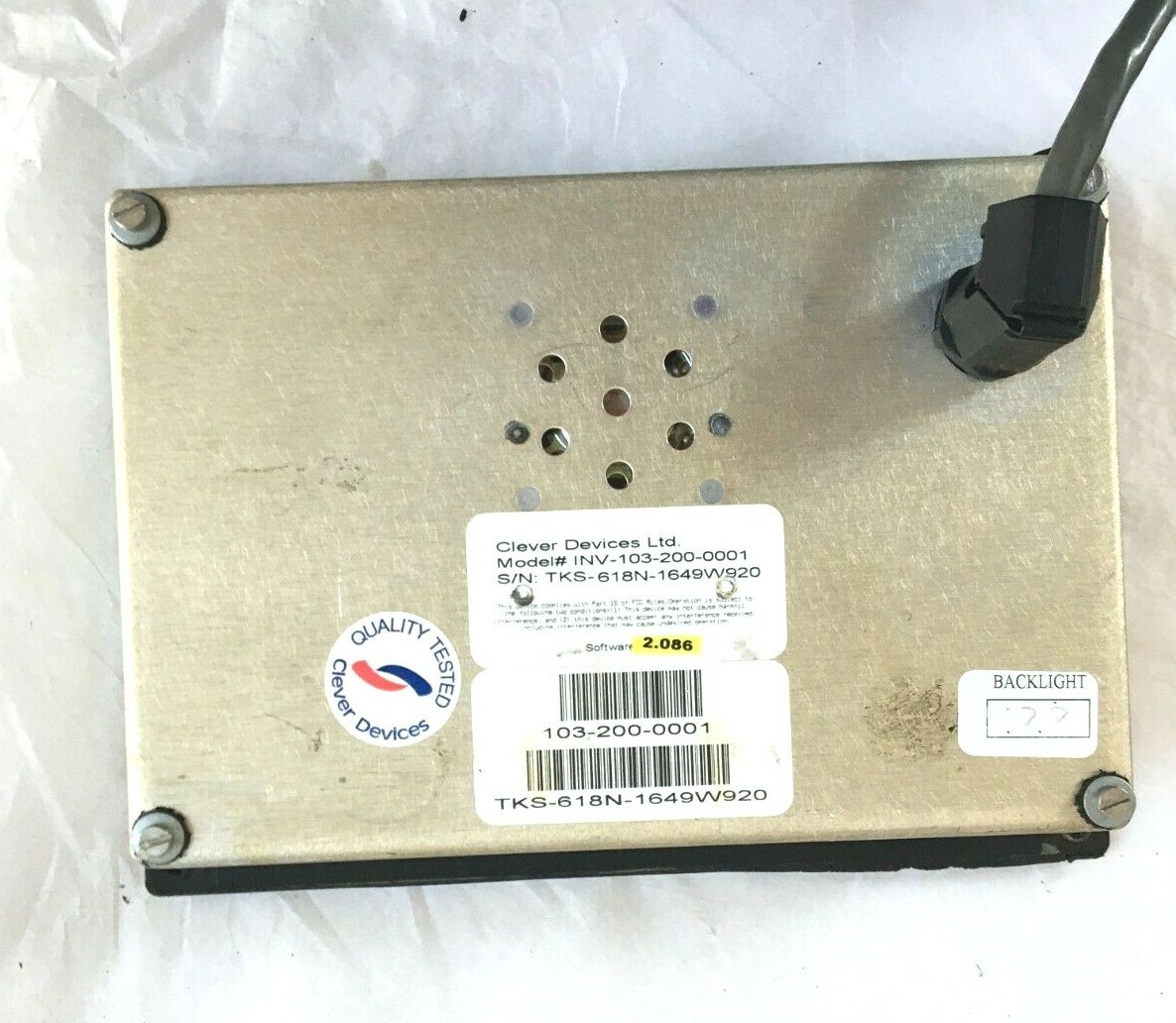Clever Devices Transit Control Head P/N 103-200-0001 Working Free ...