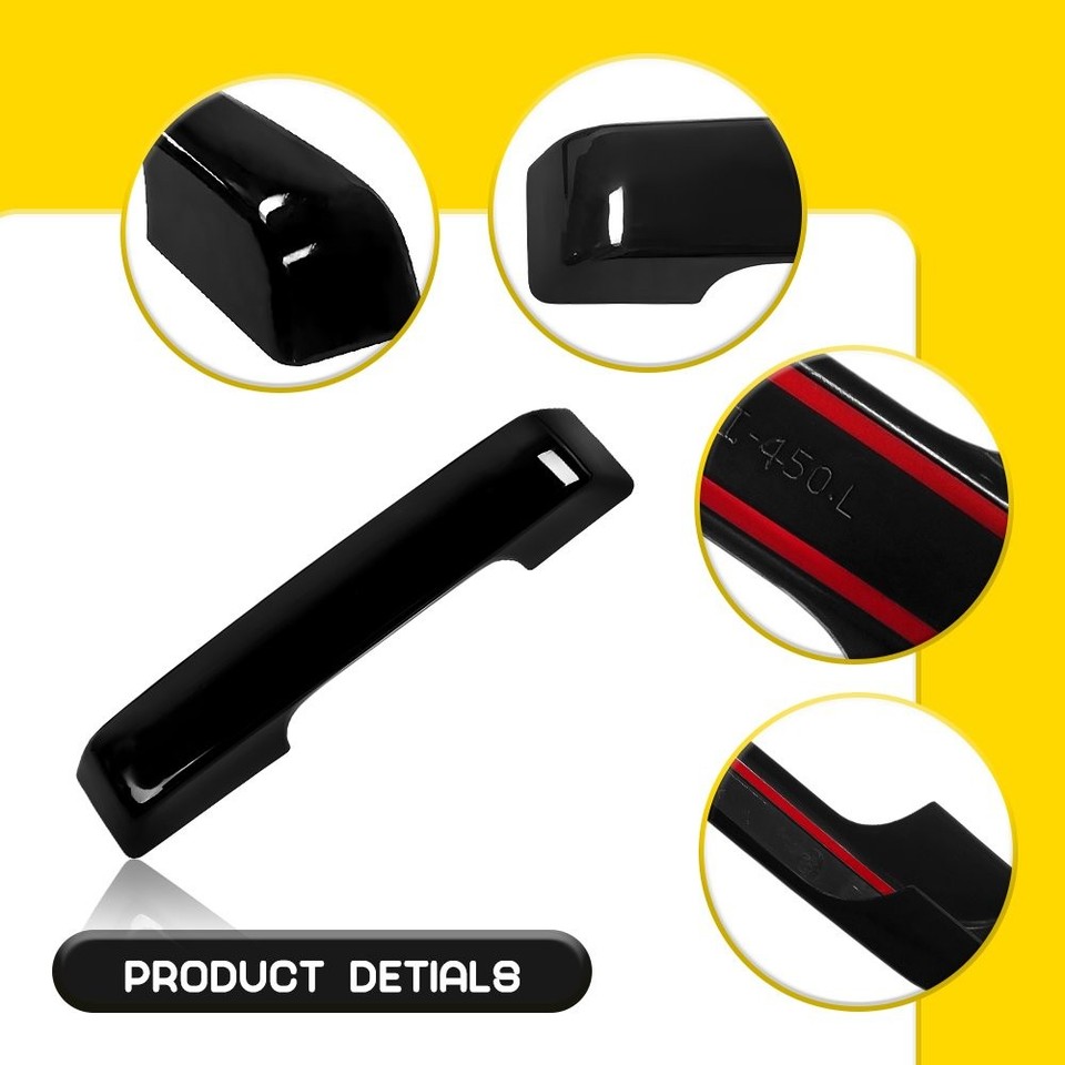 Black Door Handle Cover Trim W/O SMK 4PCS For 2021-2024 Ford F150 F-150 ...