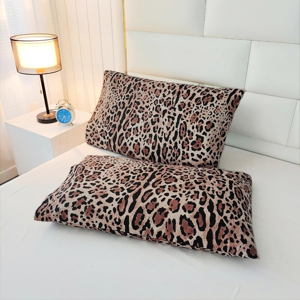 3PCS Full Size Cheetah Print Comforter Set, Cheetah Print Bed Set Bed ...