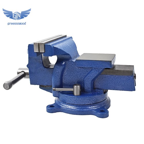 5Inch Bench Vise with Anvil Swivel Locking Base Table Top Clamp Heavy ...