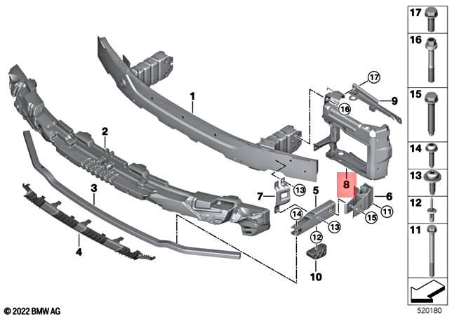 Genuine BMW M3 G20 330i 330iX M340i M340iX Crash Reinforcement Left ...