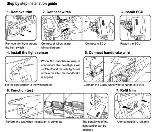 Car Auto Light Sensor System Automatic Control Headlight On/Off 12V ...