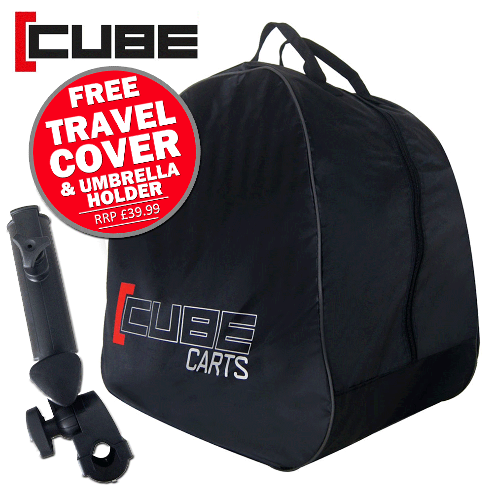 CUBE GOLF TROLLEY BY SKYMAX 3 WHEEL FOLDING CART +FREE £39.99 ACCESSORY ...