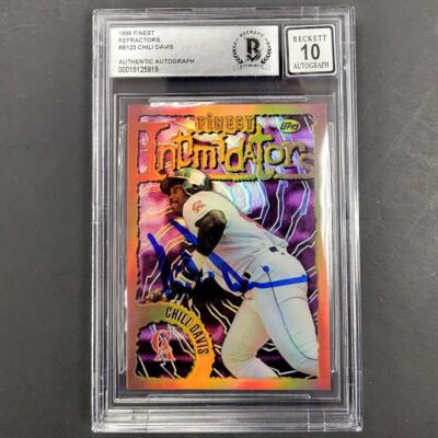 Chili Davis signed 1996 Topps Finest Intimidator Refractor #B123 BAS ...