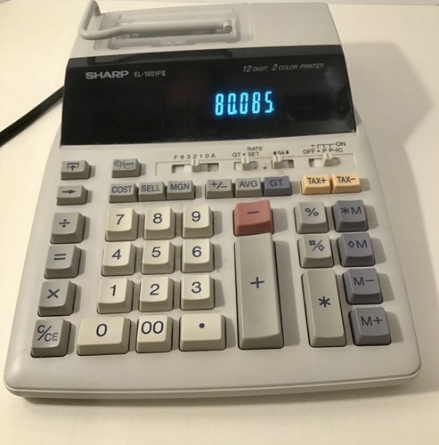 Sharp EL-1197PII Receipt Printing Calculator 12 Digit - Tested Working ...
