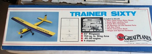 Vintage Great Planes Trainer Sixty 60 Balsa Airplane Kit | eBay
