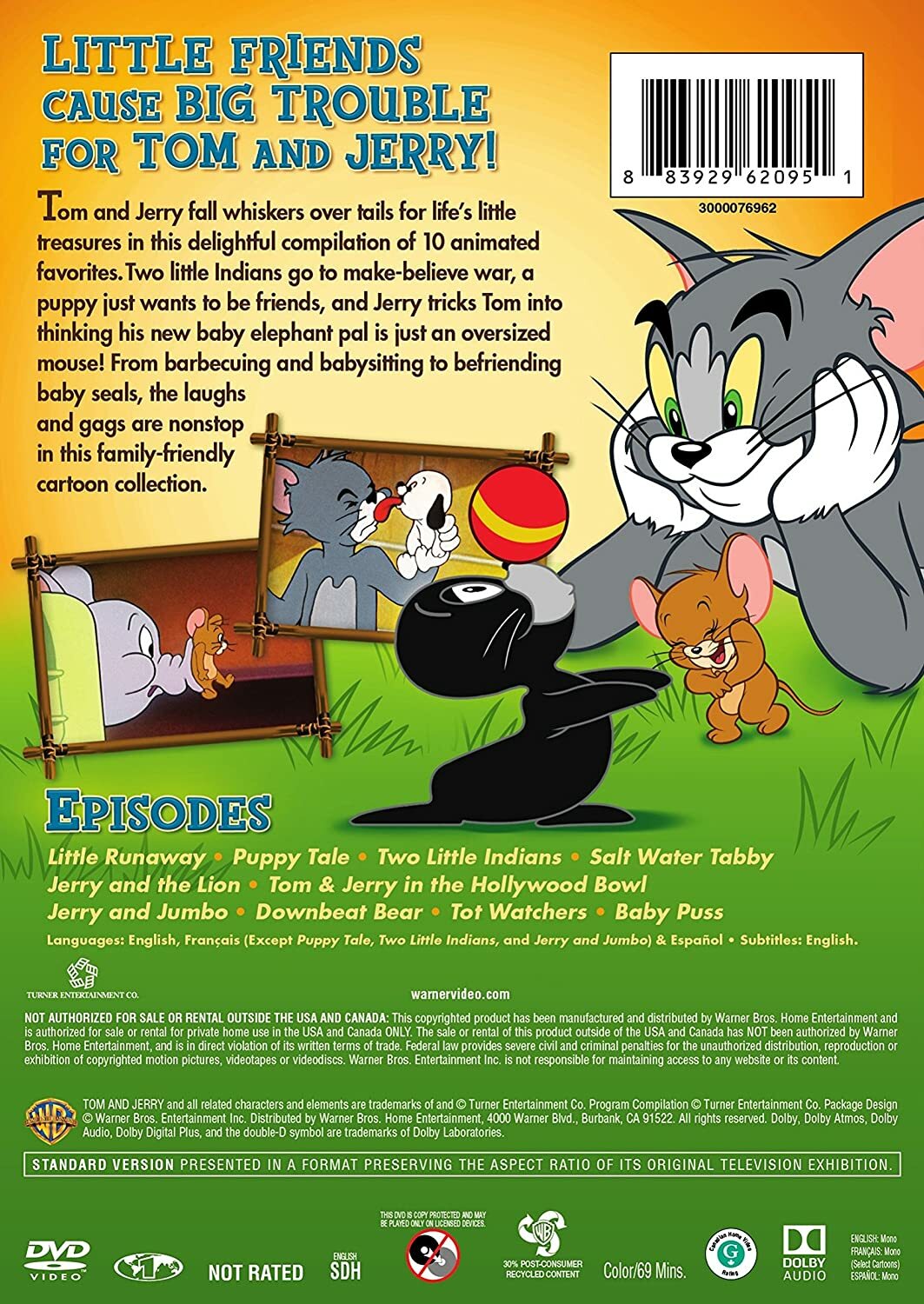 Tom And Jerry: Cute and Cuddly (DVD, Turner Home Entertainment) *NEW ...
