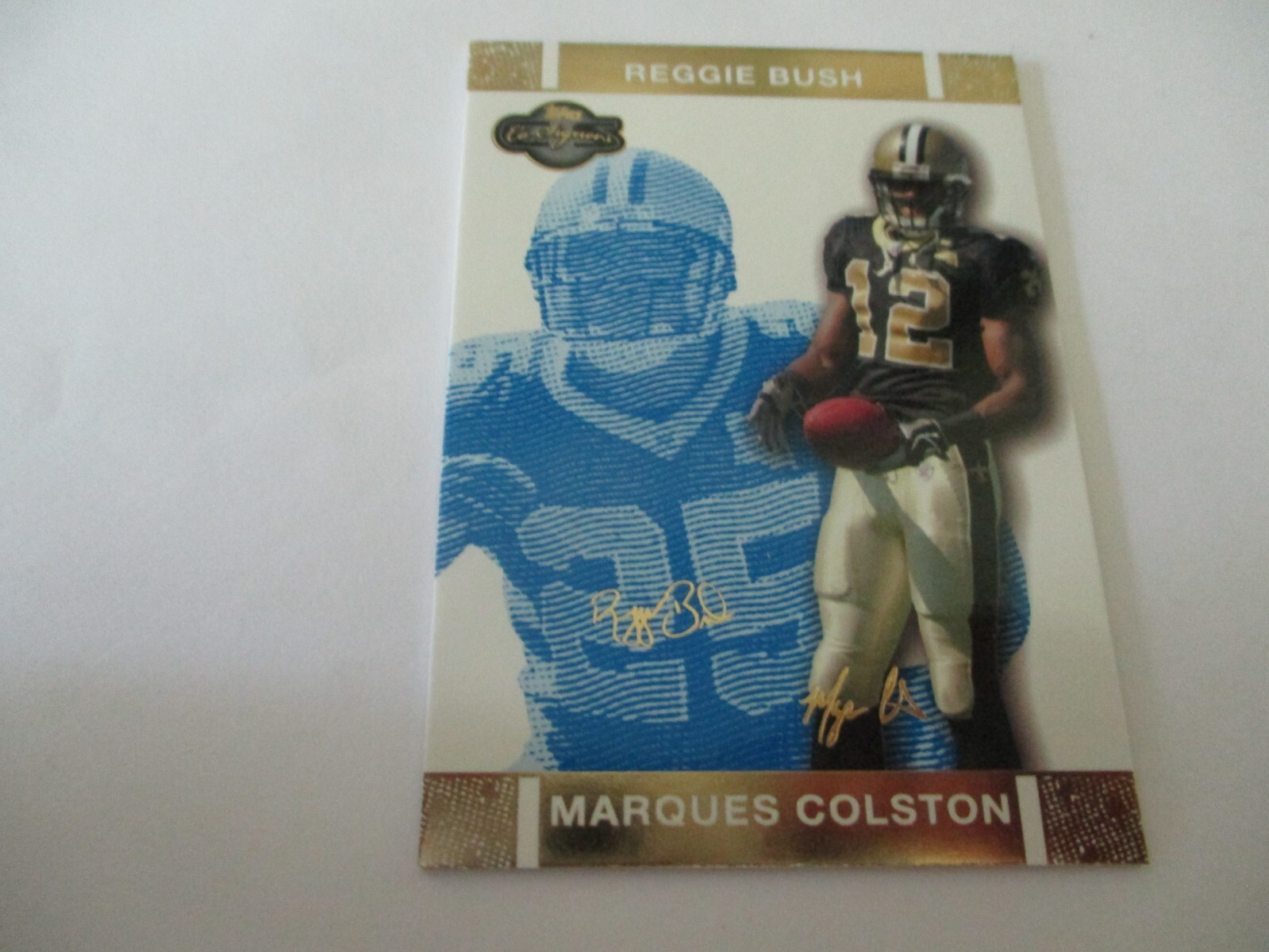 2007 Topps Co-Signers Gold Reggie Bush, Marques Colston Card #34 Serial ...