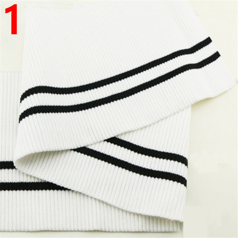 80*15cm Stretch Knit Striped Rib Fabric DIY Waistband Cuff Collar Trims ...