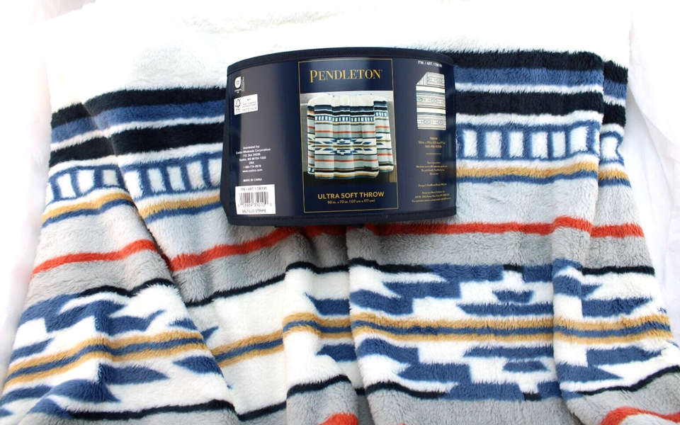 PENDLETON Saltillo Stripe 50"x70" Multi-Color Stripe Ultra-Soft Throw ...