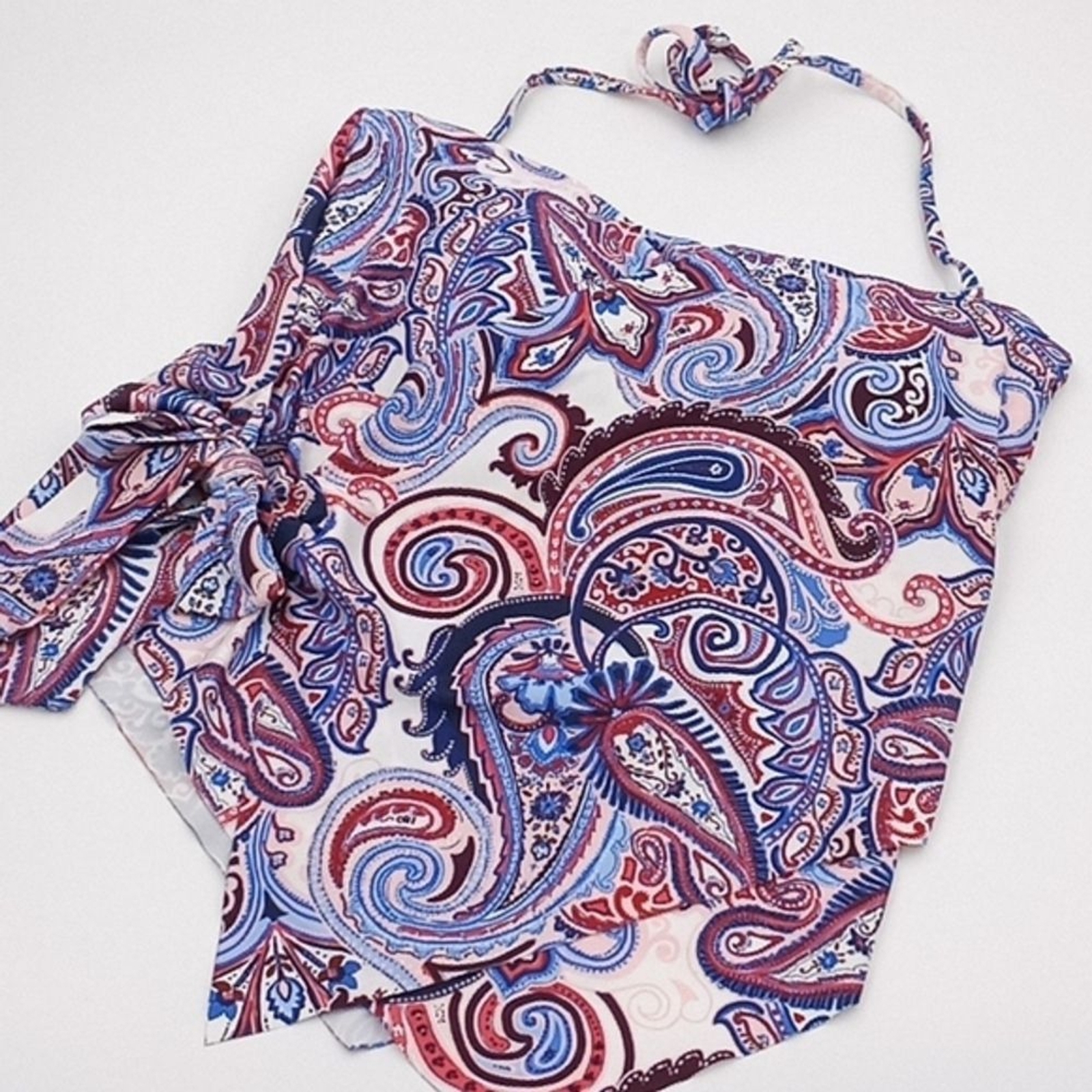 BECCA Tankini Top Womens D-Cup Avant Garde Layered Wrap Multicolor NWOT ...