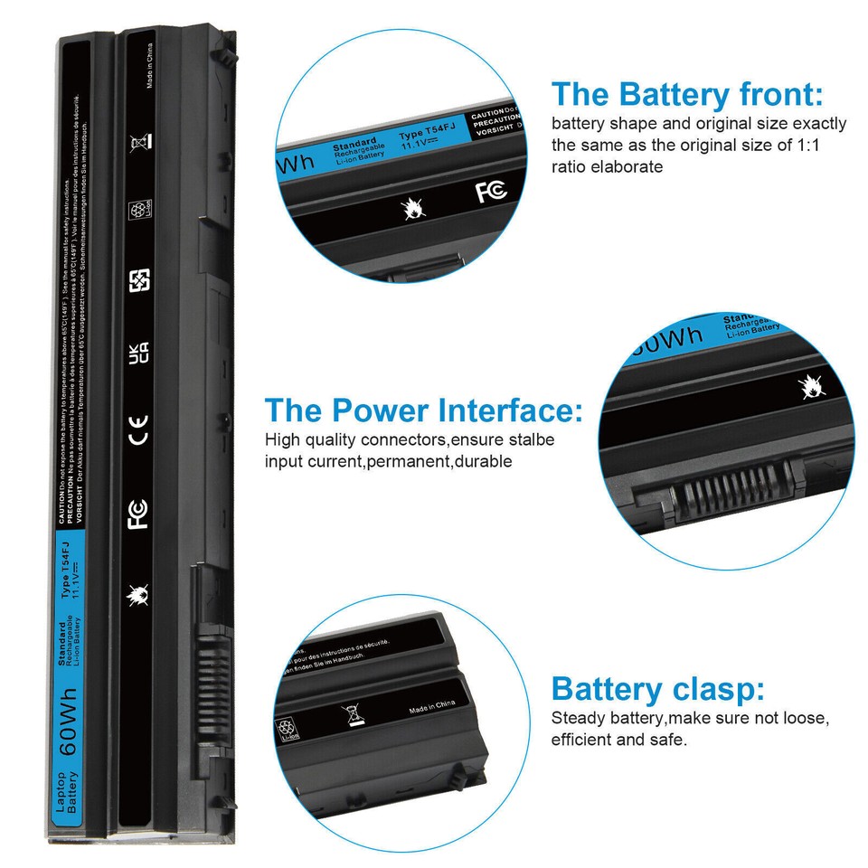 🧡LOT 1-100x E6420 T54FJ Battery For Dell Latitude E5420 E6430 E6520 ...